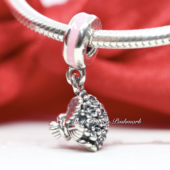 Pandora | Jewelry | Pandora Sterling Silver Pink Flower Bouquet Dangle ...
